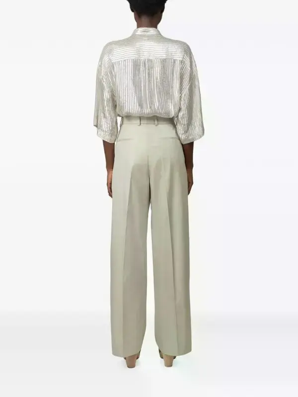 INDRESS Rye Pleated Cotton Trousers