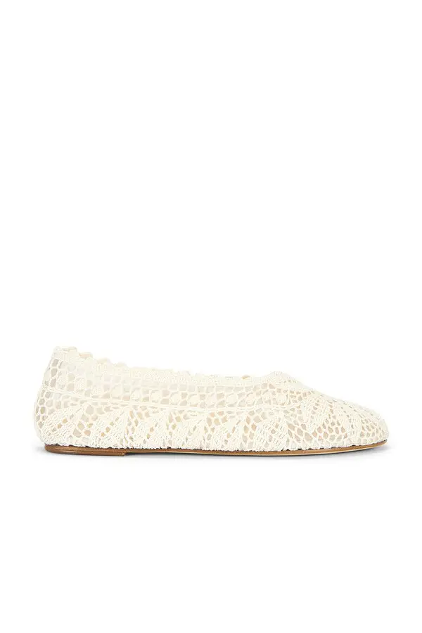 Magda Butrym Ballet Flat In Ivory - Cream