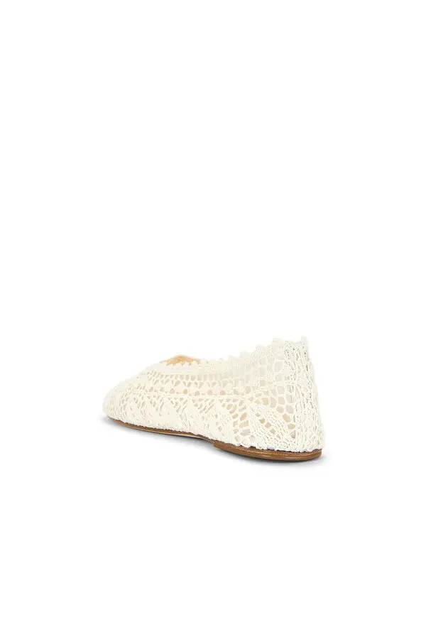 Magda Butrym Ivory Crochet Ballet Flats