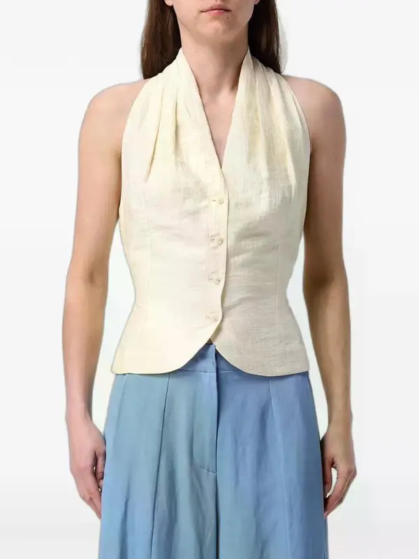 TELA V-neck Single-breasted Waistcoat