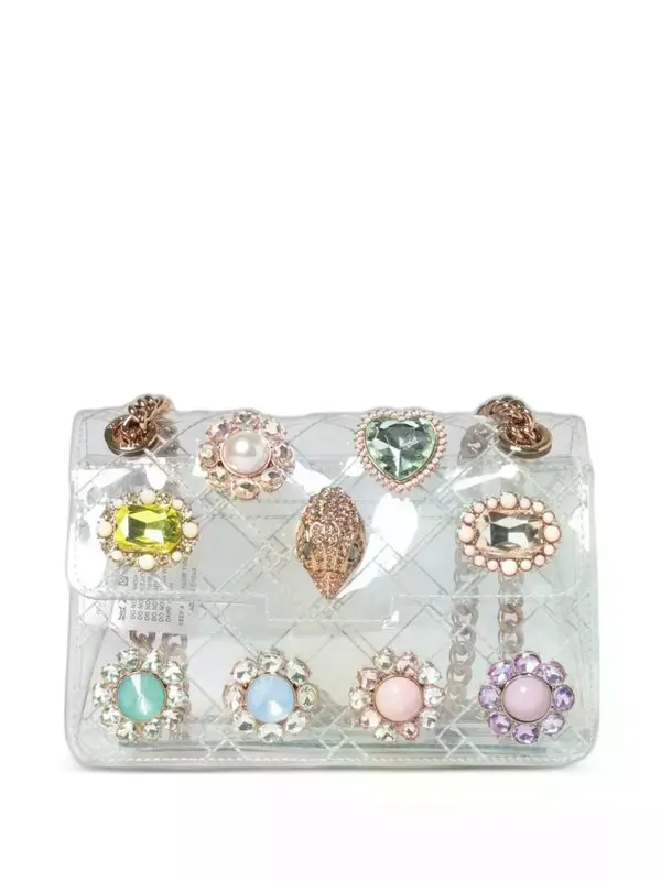 Kurt Geiger Quilted Crystal Embellished Shoulder Bag - White