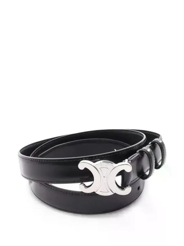 Celine Triomphe Leather Belt - Black