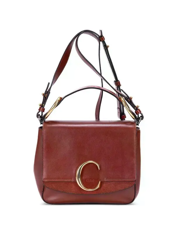 Chloé C Logo Shoulder Bag - Brown