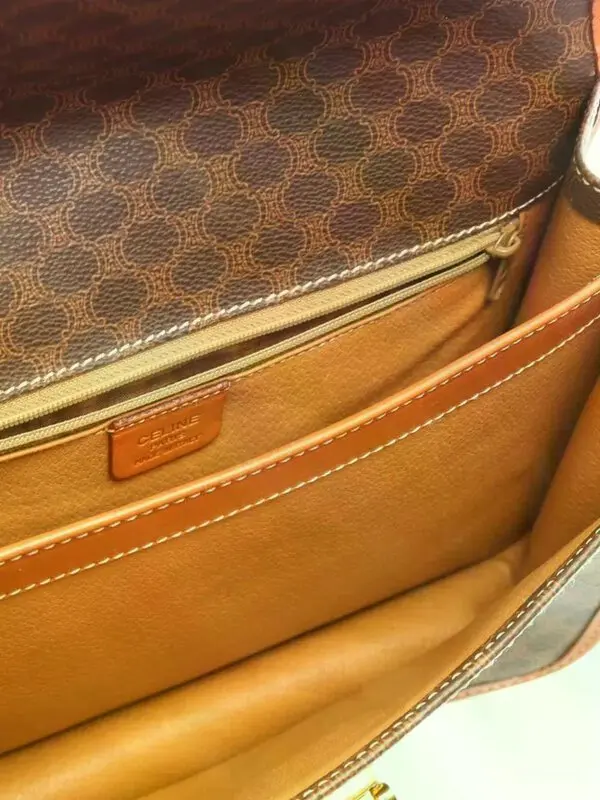 Celine Macadam Front-flap Shoulder Bag - Brown