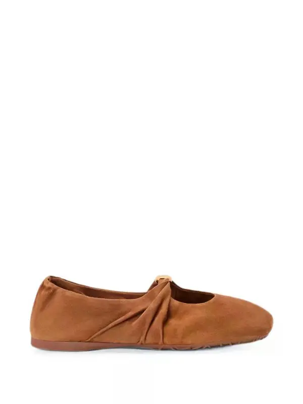 Loewe Pebble Suede Ballet Flats - Brown