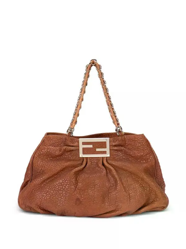 Fendi Mia Logo-plaque Shoulder Bag - Brown