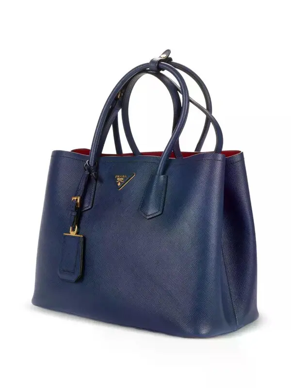 Prada Cuir Double Tote Bag - Blue