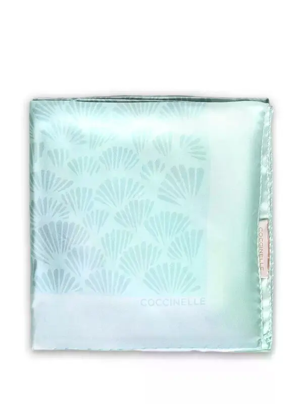 COCCINELLE Shell-print Silk Scarf - Blue