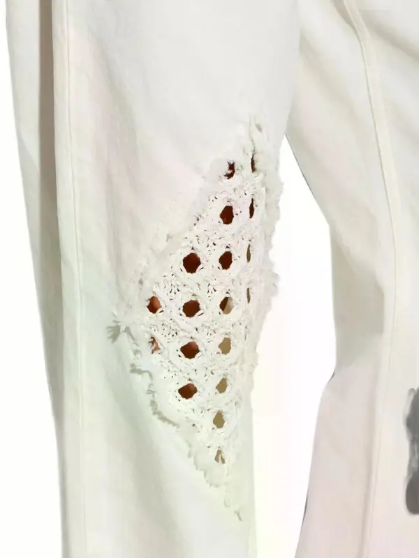 FERRAGAMO Crochet Insert Frayed Jeans