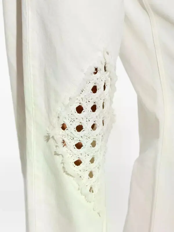 FERRAGAMO Crochet Insert Frayed Jeans