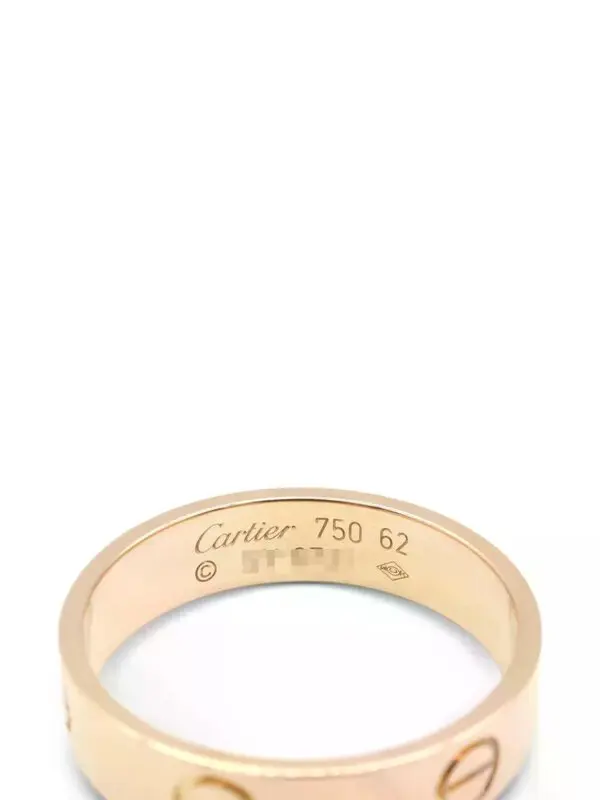 Cartier 18kt Rose Love Engraved Band Ring - Gold