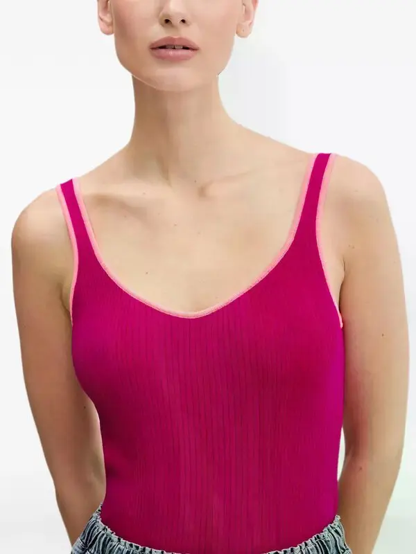 From Future Ribbed-knit Contrast-trim Top