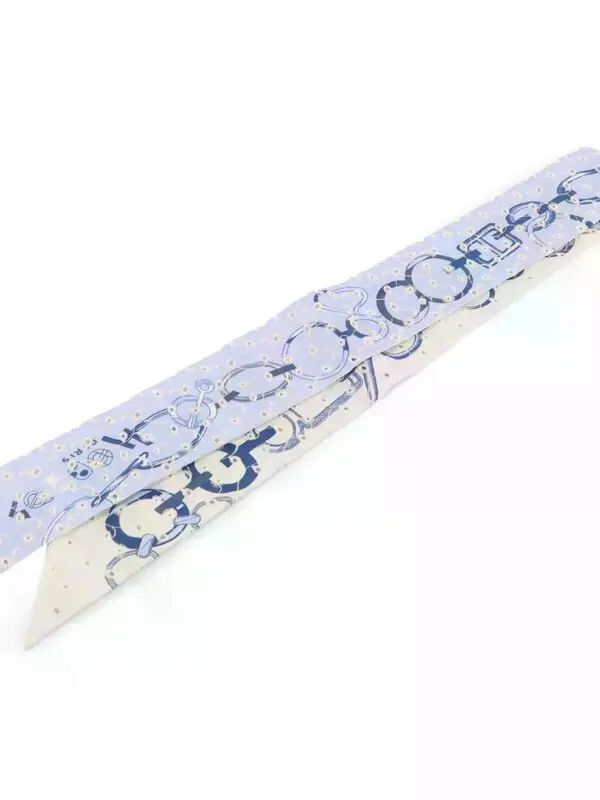 Hermès Twilly Embroidered Scarf - Blue
