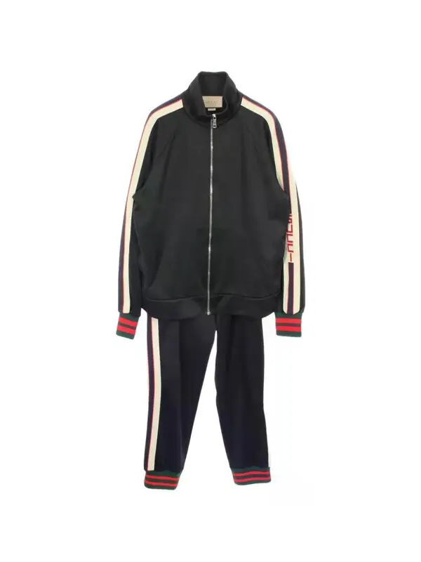 Gucci 2010s Web Stripe Tracksuit - Black