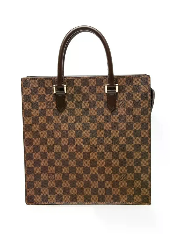 LOUIS VUITTON Damier Ebene Venice Sac Plat Tote Bag - Brown