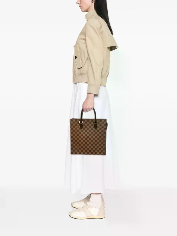 LOUIS VUITTON Damier Ebene Venice Sac Plat Tote Bag - Brown