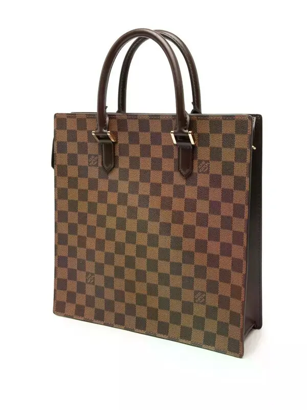 LOUIS VUITTON Damier Ebene Venice Sac Plat Tote Bag - Brown