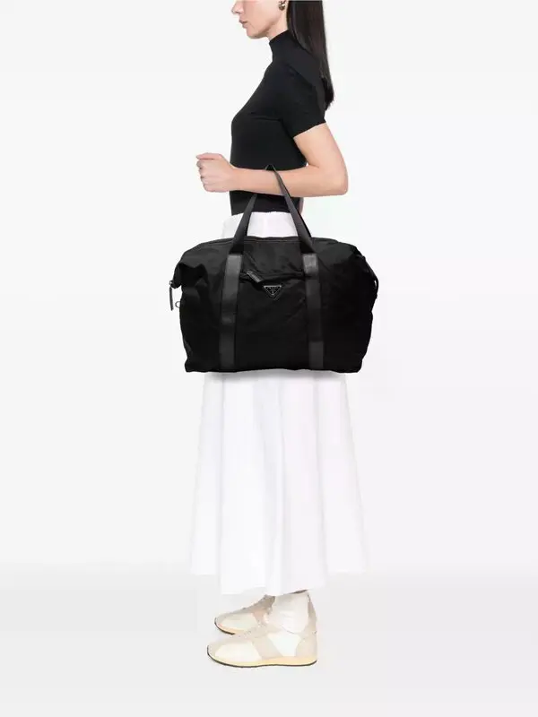 Prada Saffiano Trimmed Tessuto Travel Bag