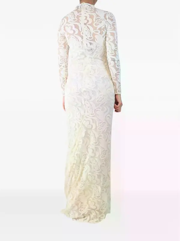 CARLA ZAMPATTI Lace Detail Maxi Dress - Neutrals