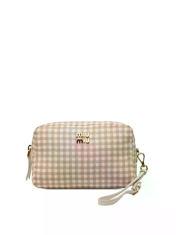 Miu Miu 2010-2026 Nylon Vichy Wristlet Pouch