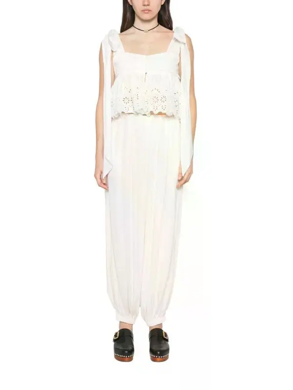 Chloé Broderie Anglaise Tie-fastening Top