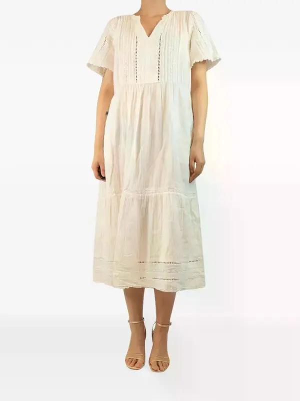 WYse Short-sleeve Tiered Midi Dress