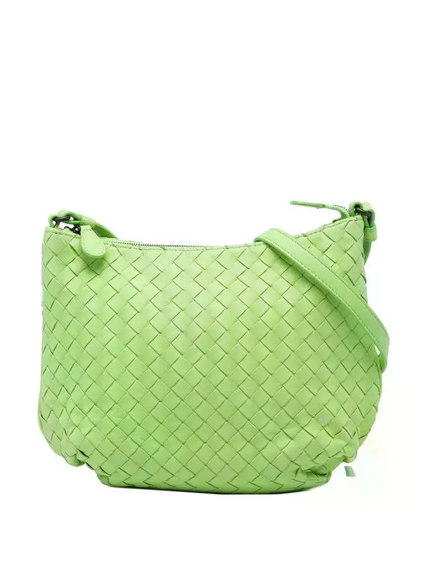 Bottega Veneta 2012-2026 Small Nappa Intrecciato Crossbody Bag - Green