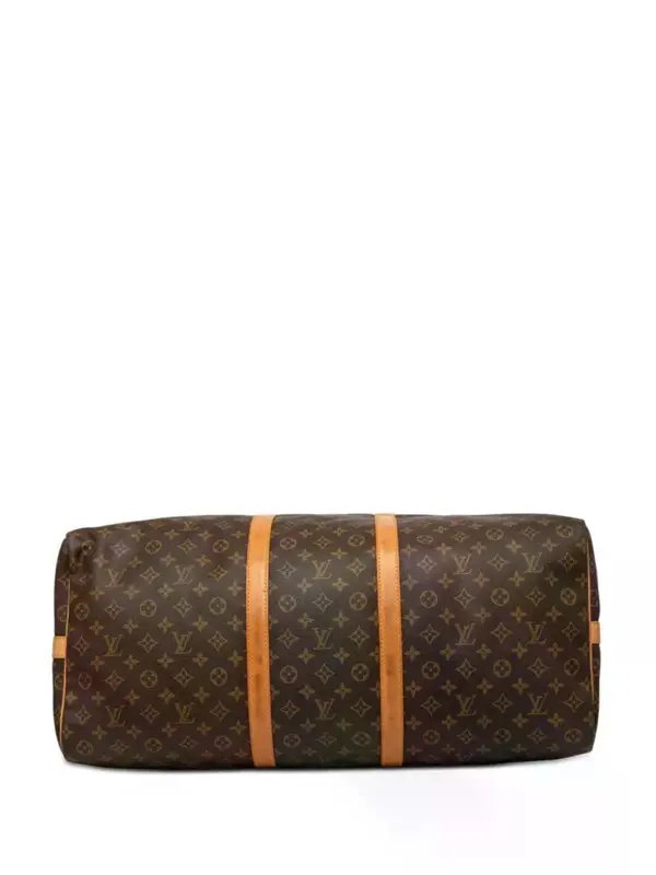 LOUIS VUITTON Monogram Keepall Bandouliere 60 Travel Bag - Brown