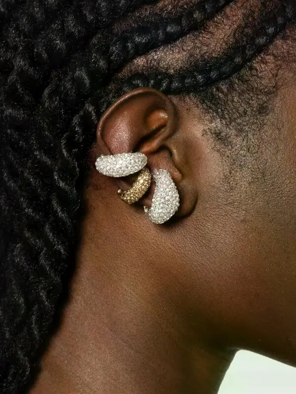 Cult Gaia Solene Crystal-embellished Ear Cuffs - Silver
