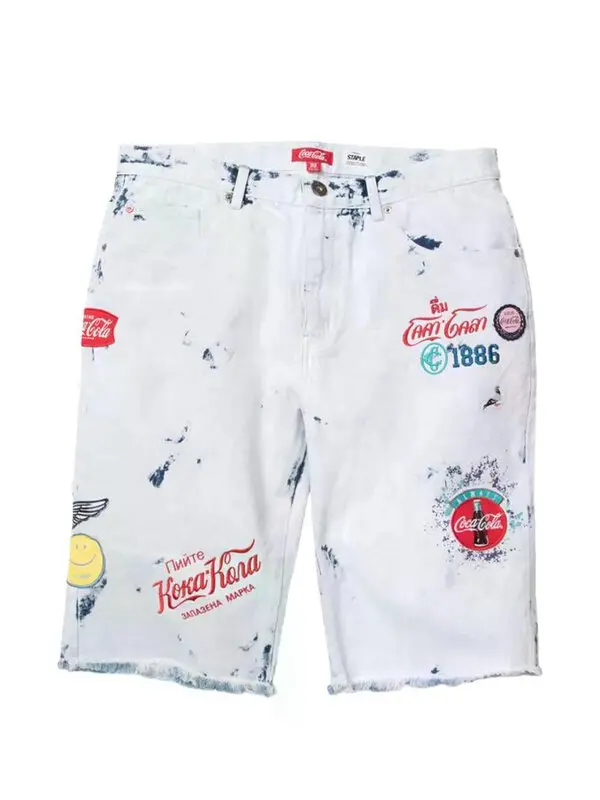 STAPLE X Coca-cola Acid Wash Patch Detail Shorts