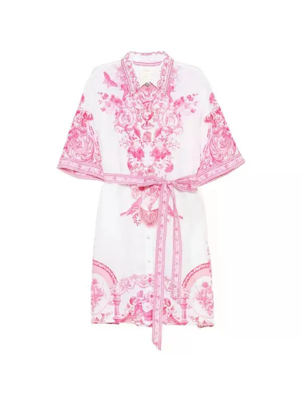 Camilla Linen Floral Print Mini Dress