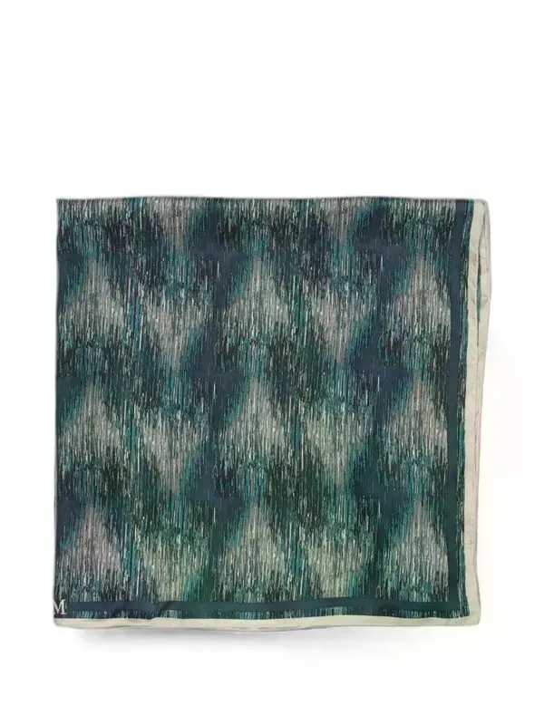 Max Mara Printed Silk Scarf - Blue
