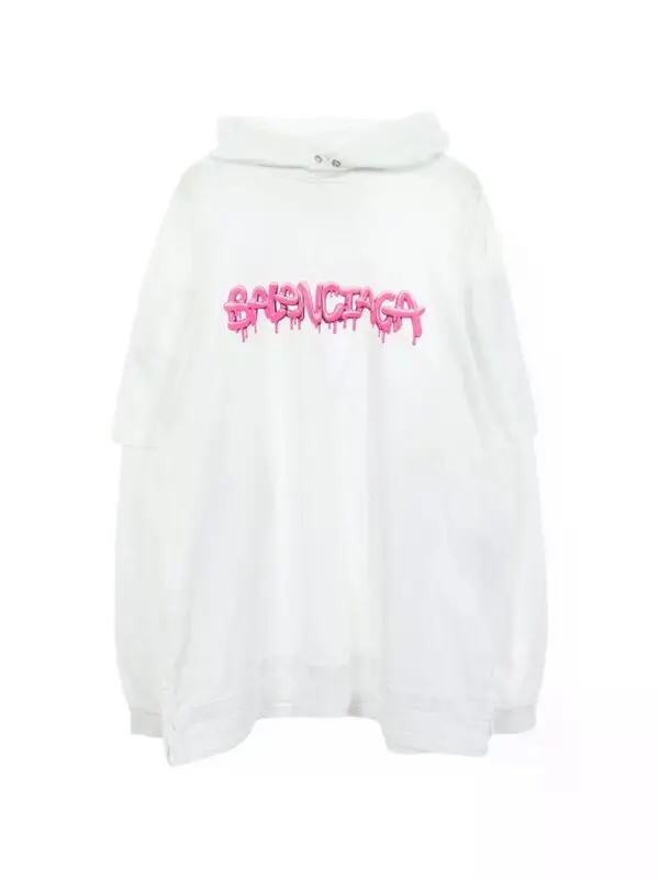 Balenciaga 2010s Graphic Logo Layered Hoodie