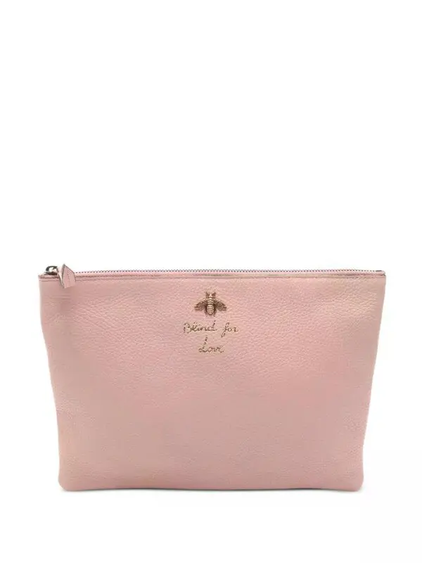 Gucci Animalier Bee Clutch Bag - Pink