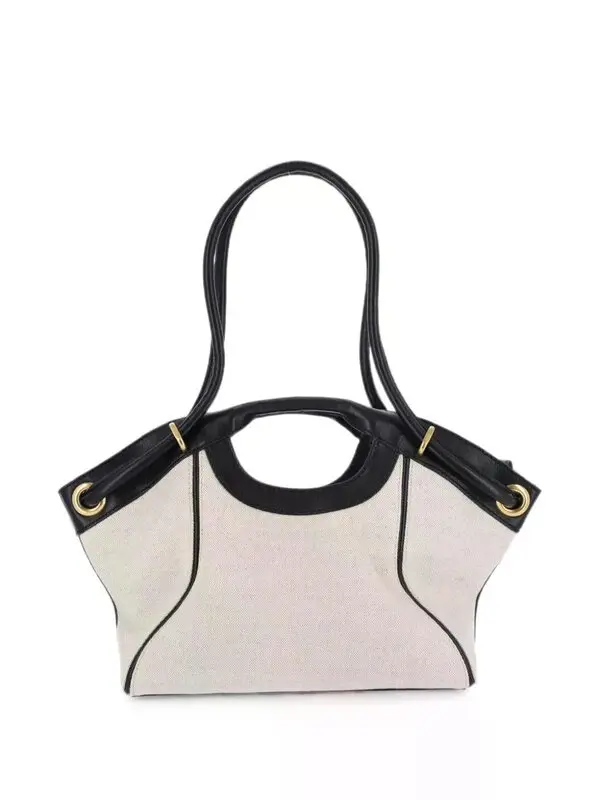 Balmain Leather-trim Canvas Tote Bag