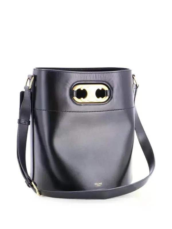 Celine Maillon Triomphe Leather Medium Bucket Bag