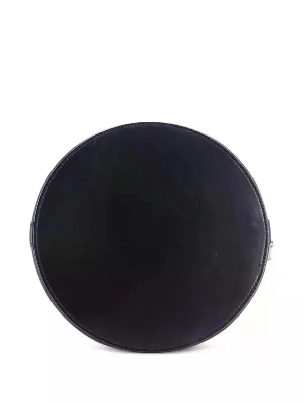 Celine Maillon Triomphe Leather Medium Bucket Bag - Black
