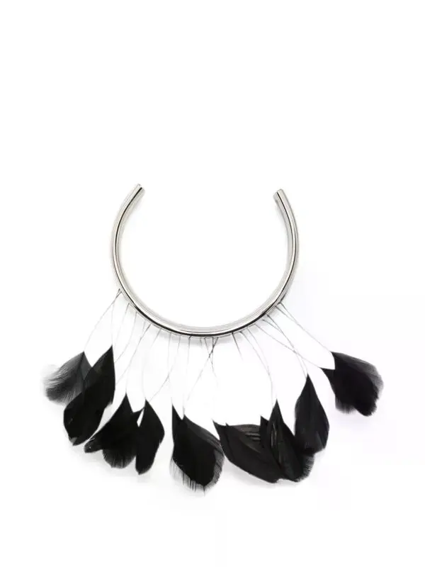Patrizia Pepe Feather-trim Torque Necklace - Silver