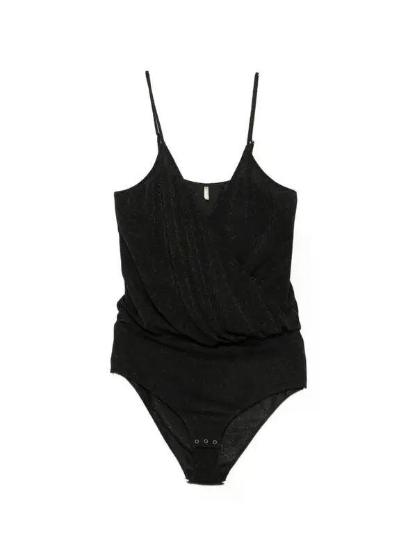Momoni Glitter-effect Wrap-style Bodysuit