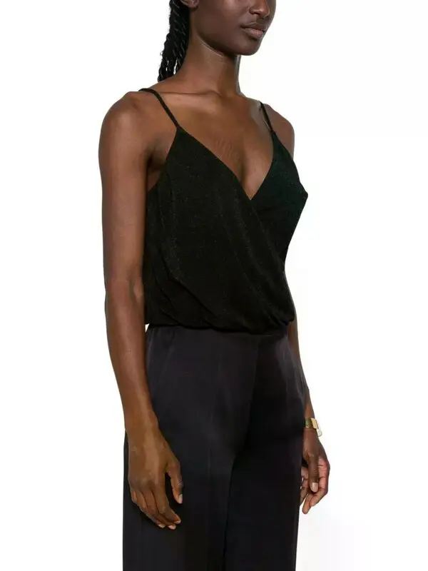 Momoni Glitter-effect Wrap-style Bodysuit