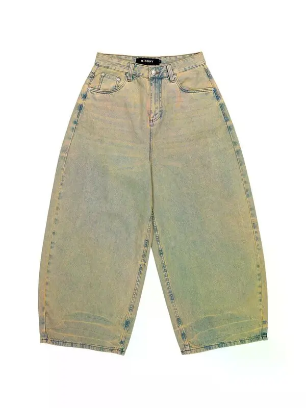 MISBHV Beige Contrast Stitching Jeans