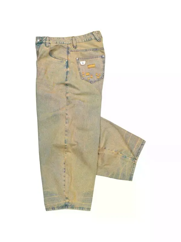 MISBHV Beige Contrast Stitching Jeans