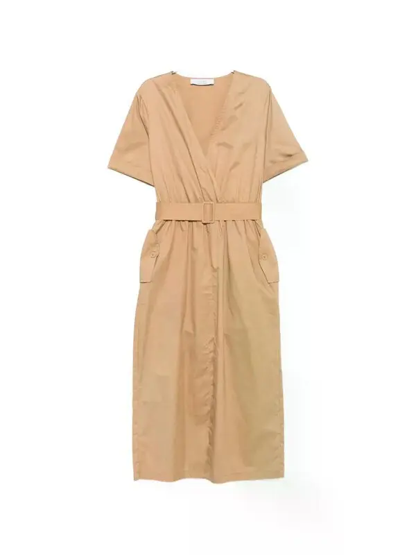 KAOS Belted V-neck Midi Dress