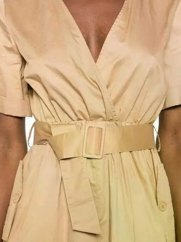 KAOS Belted V-neck Midi Dress