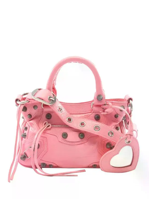 Balenciaga 2018-2026 Small Lambskin Motocross Neo Cagole Satchel - Pink