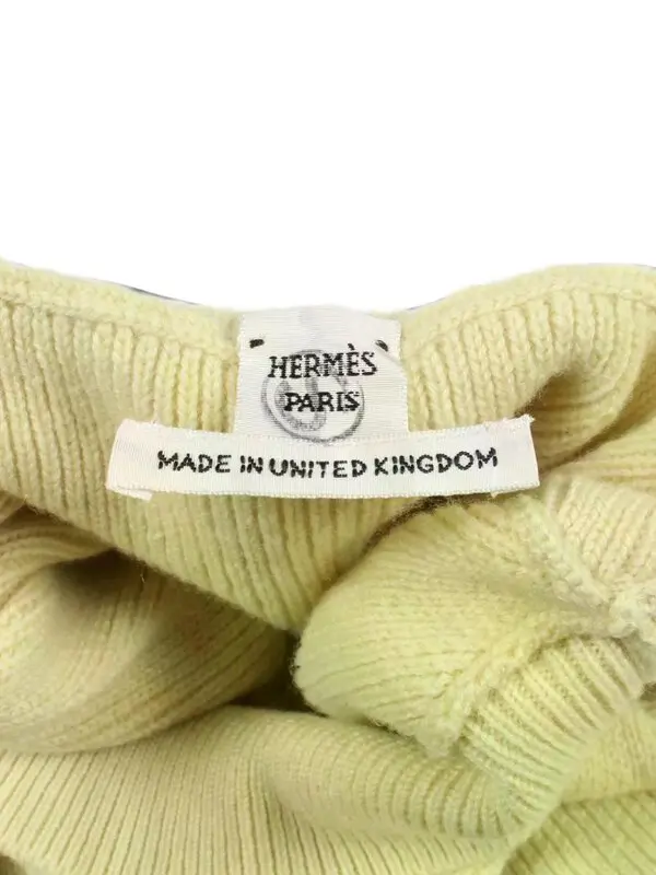 Hermès Cashmere Ribbed Knit High Neck Long Sleeve Sweater