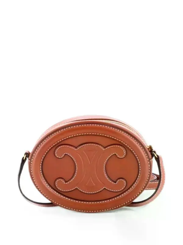 Celine Triomphe Oval Leather Mini Crossbody Bag