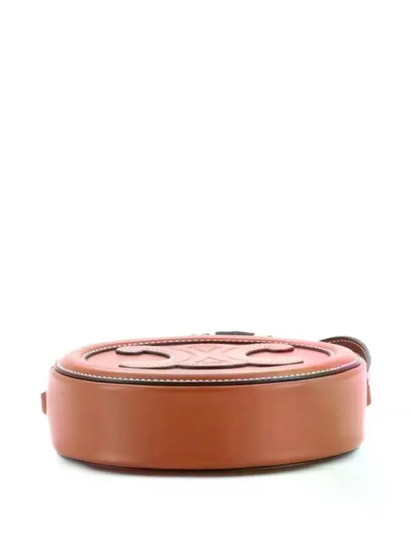 Celine Triomphe Oval Leather Mini Crossbody Bag - Brown