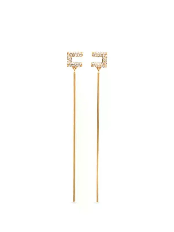Elisabetta Franchi Crystal-embellished Drop Earrings - Gold