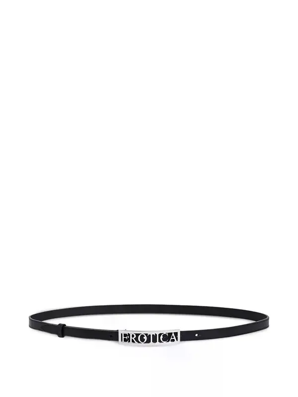 DONDUP Logo Plaque Leather Belt - Black